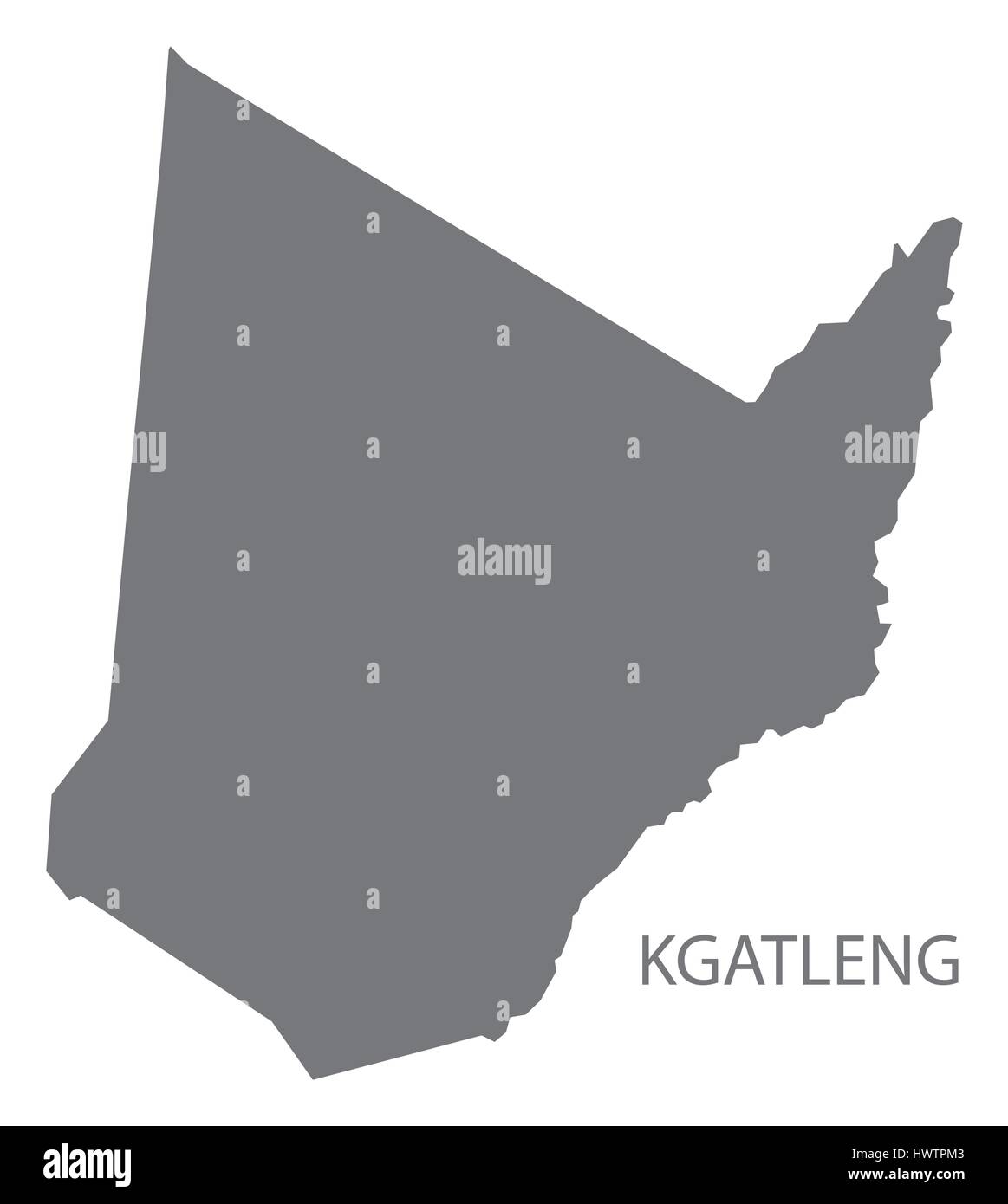 Kgatleng Botswana district map grey illustration silhouette Stock ...