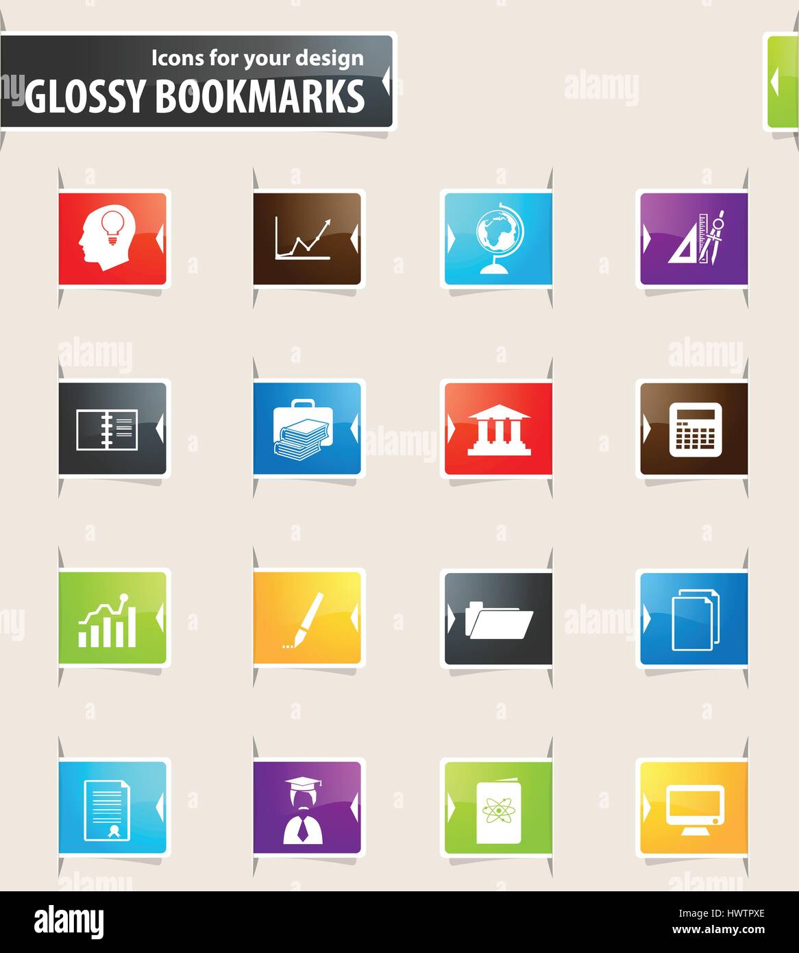 University vector bookmark icons for your design Stock Vector Image ...