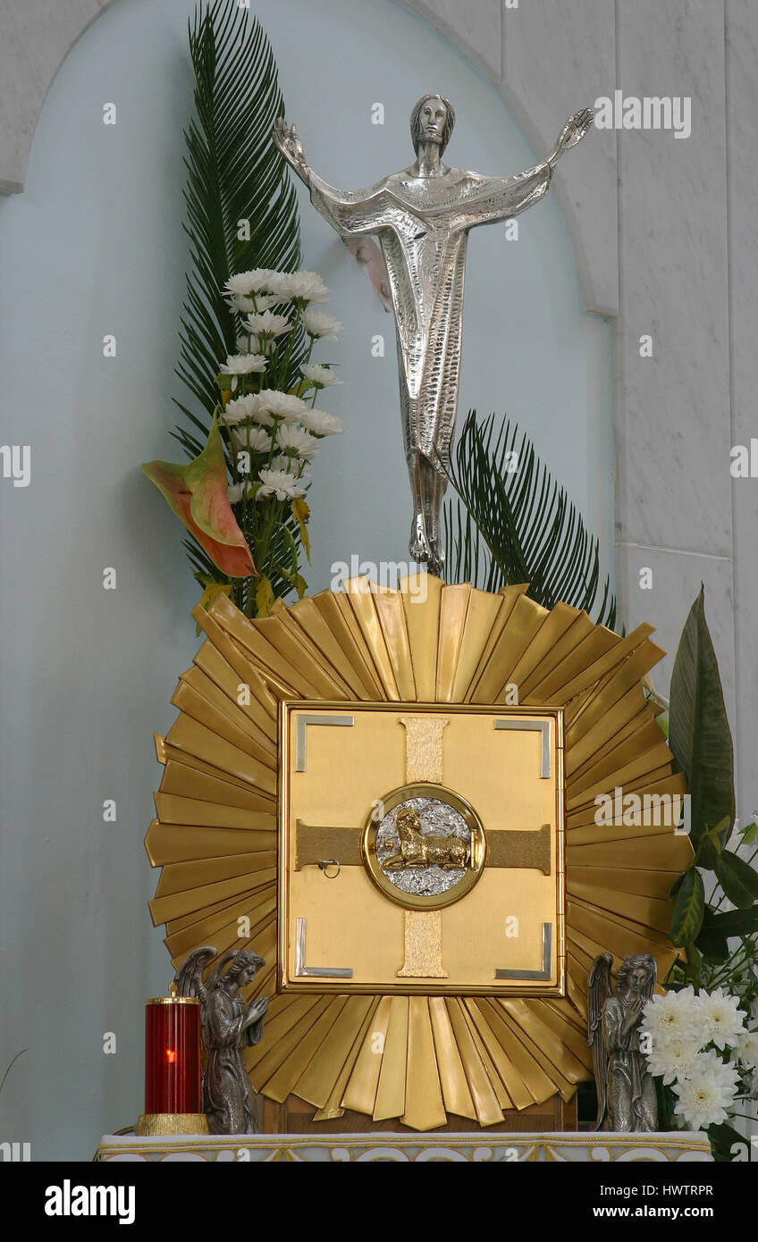 The statue of the Risen Christ above the tabernacle, Parish Church of ...