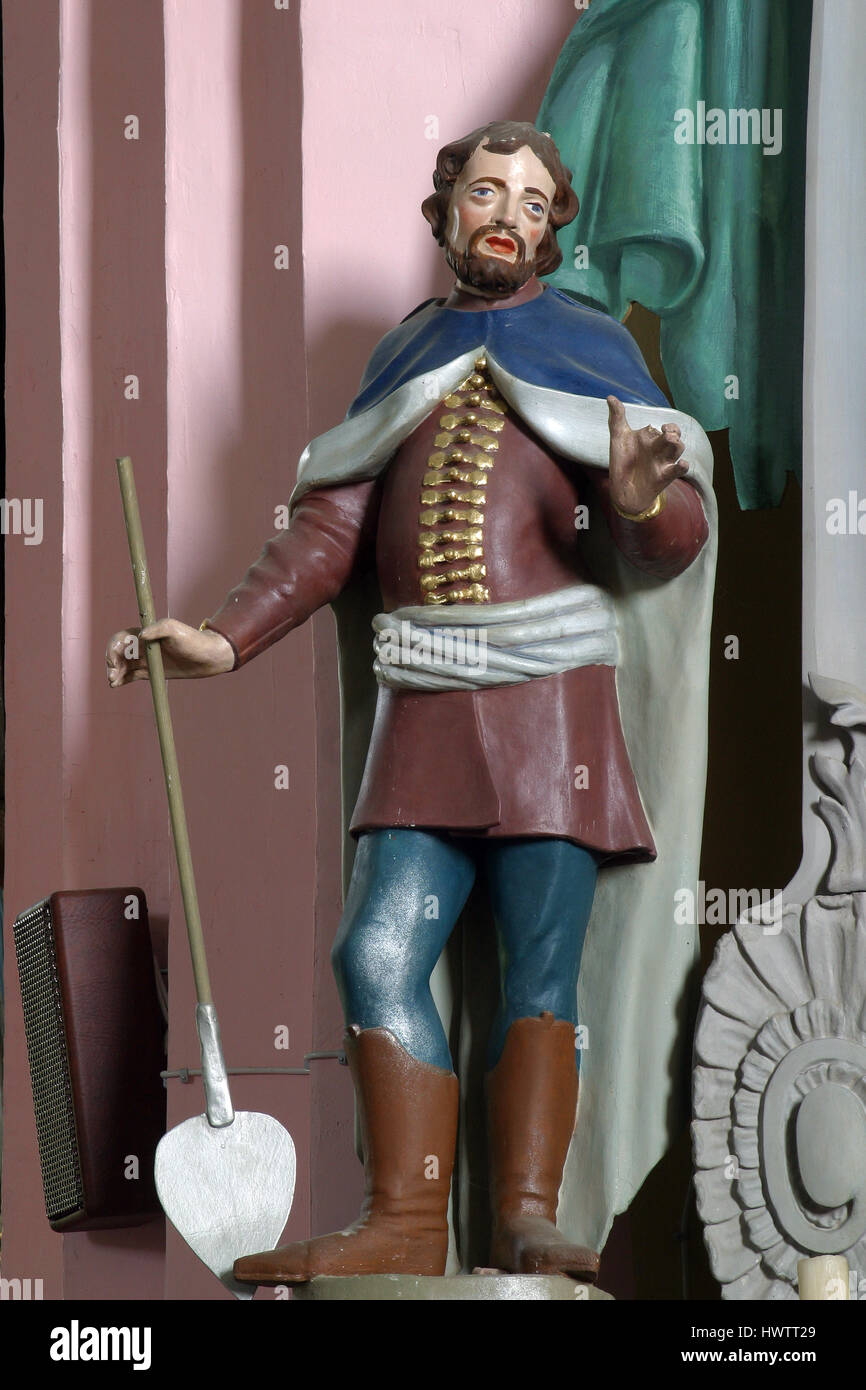 Saint Isidore the Farmer statue at the altar in the Parish Church of ...