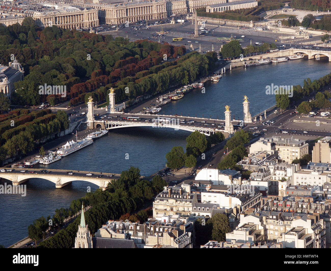 Aerial View of bridges over the River Seine in Paris Stock Photo - Alamy