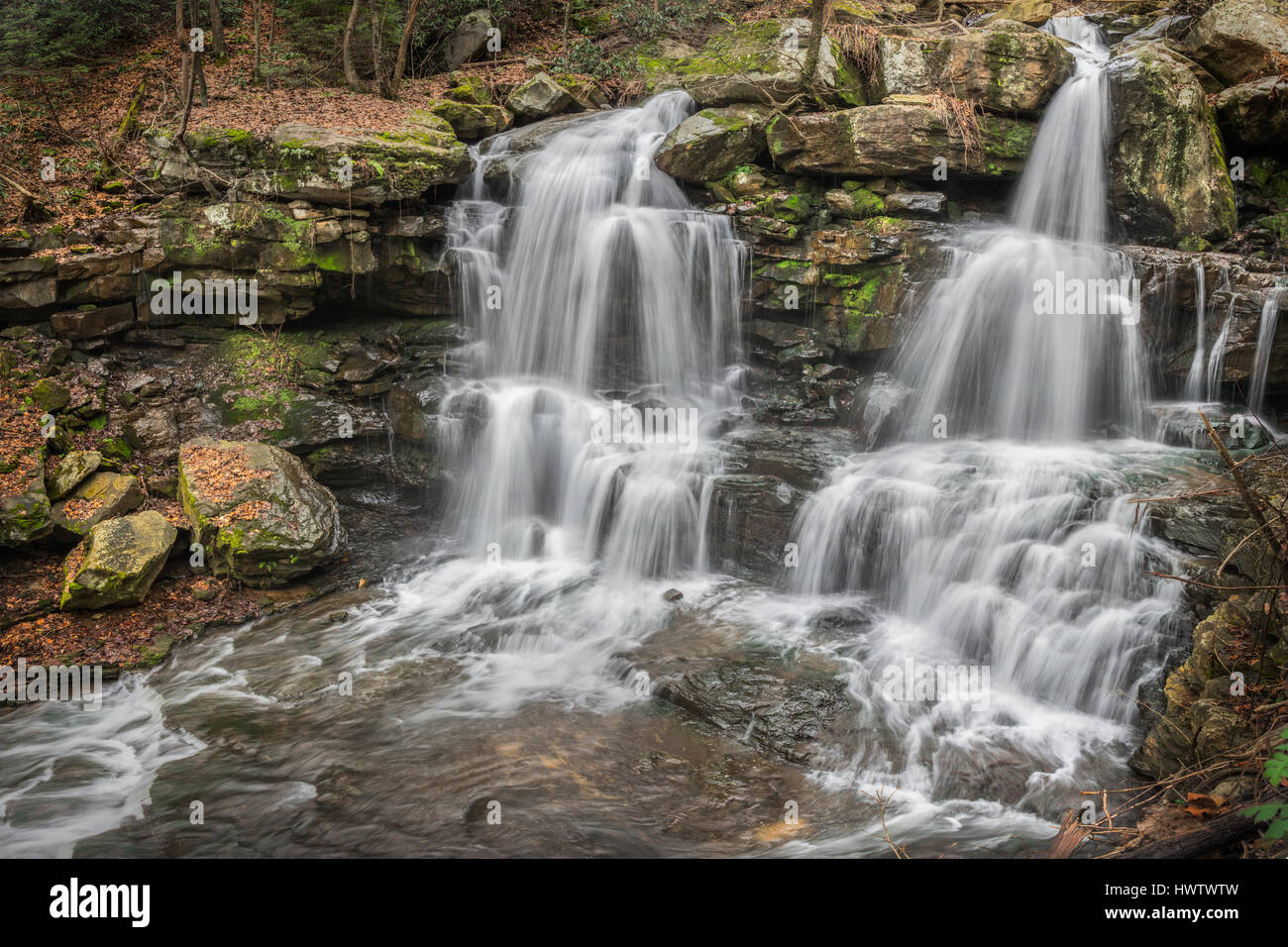 The waters of Marr Branch make a long descent, some 800 feet in total ...