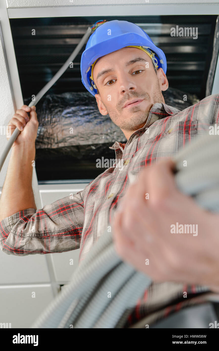 man with wires Stock Photo - Alamy