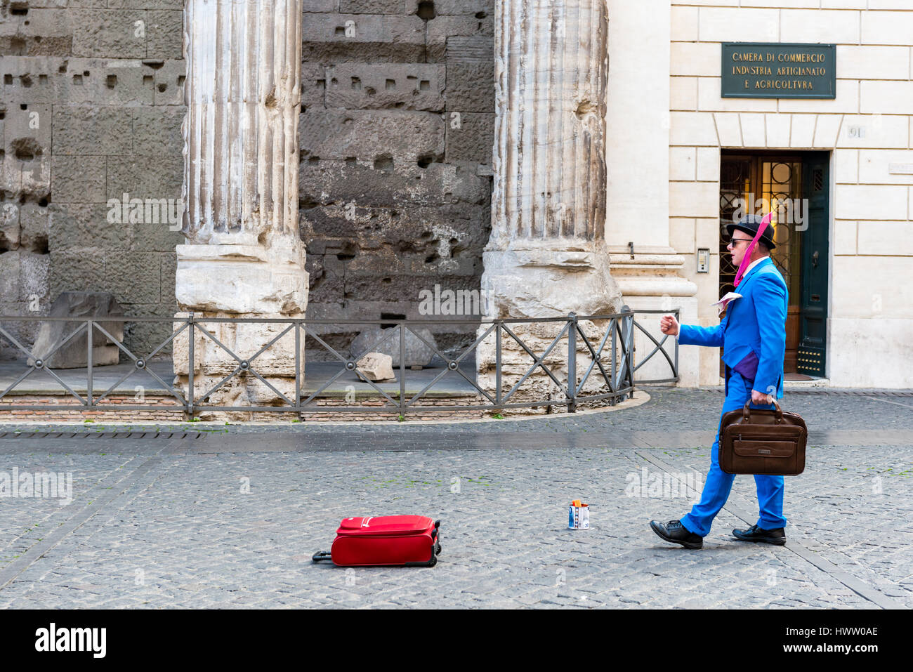Rome, Italy - February 3, 2017:Mime artist performing in Piazza di ...