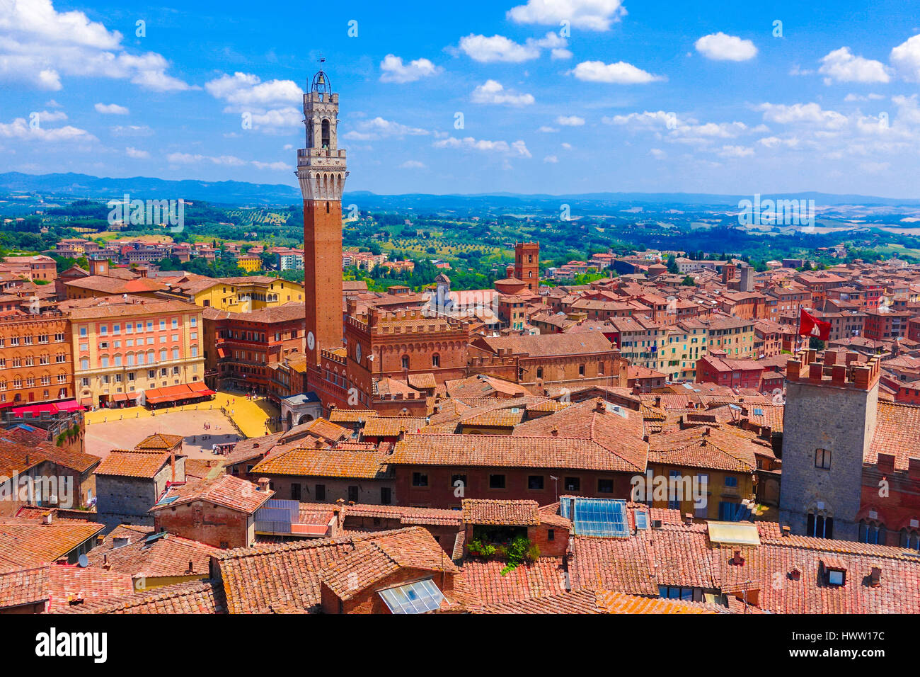 Aerial view of siena town square hi-res stock photography and images ...
