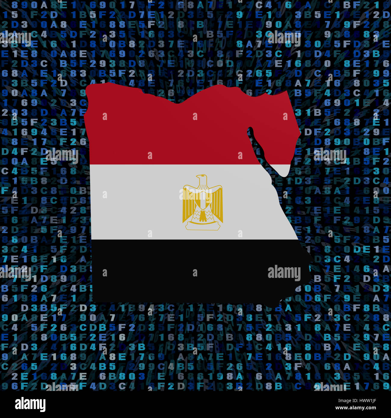 Egypt map flag on hex code illustration Stock Photo - Alamy
