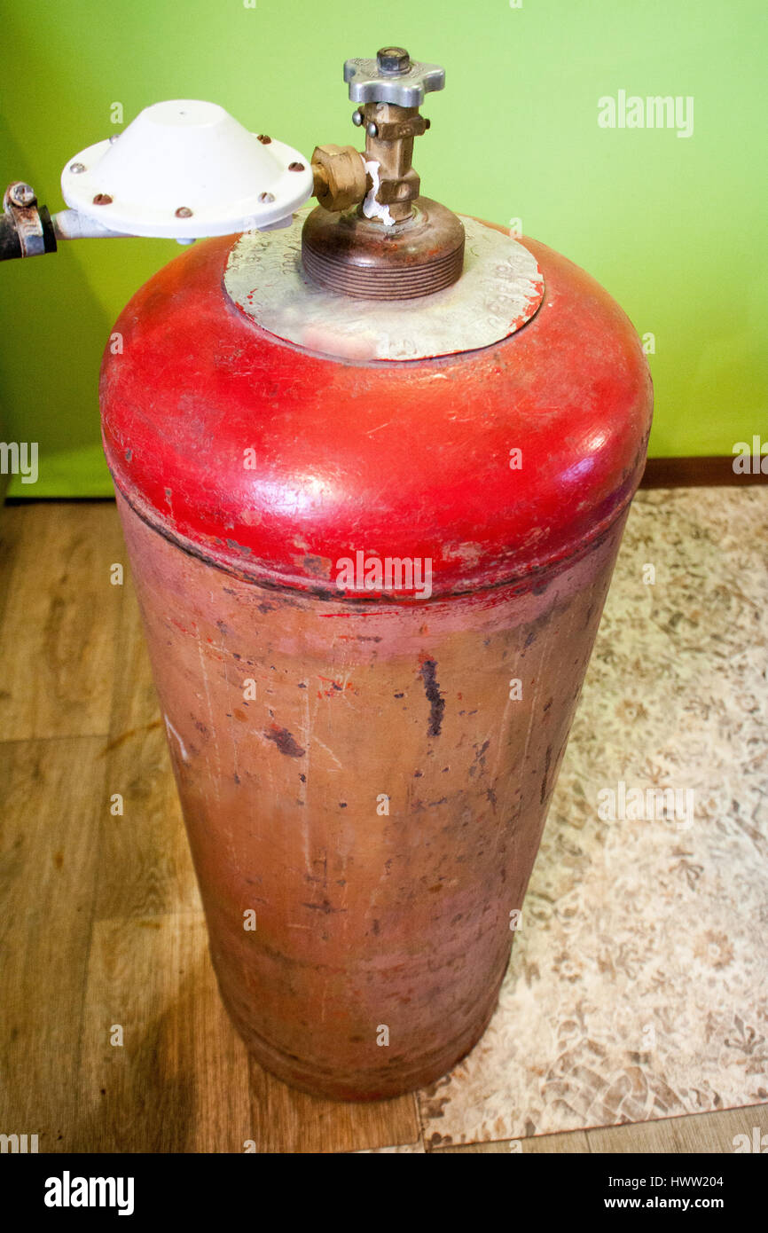 Gas cylinder with propane gas in the house cooking gas for cooking and ...