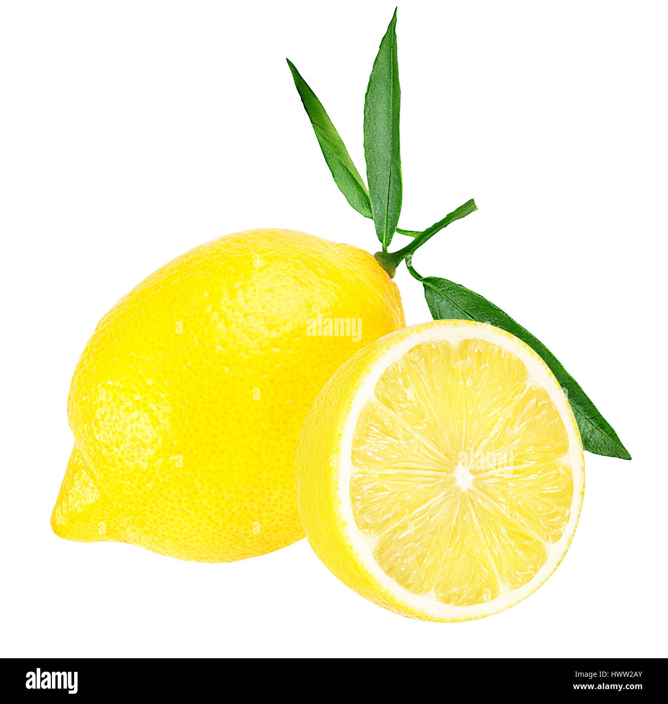 Fresh lemon isolated on white background Stock Photo - Alamy