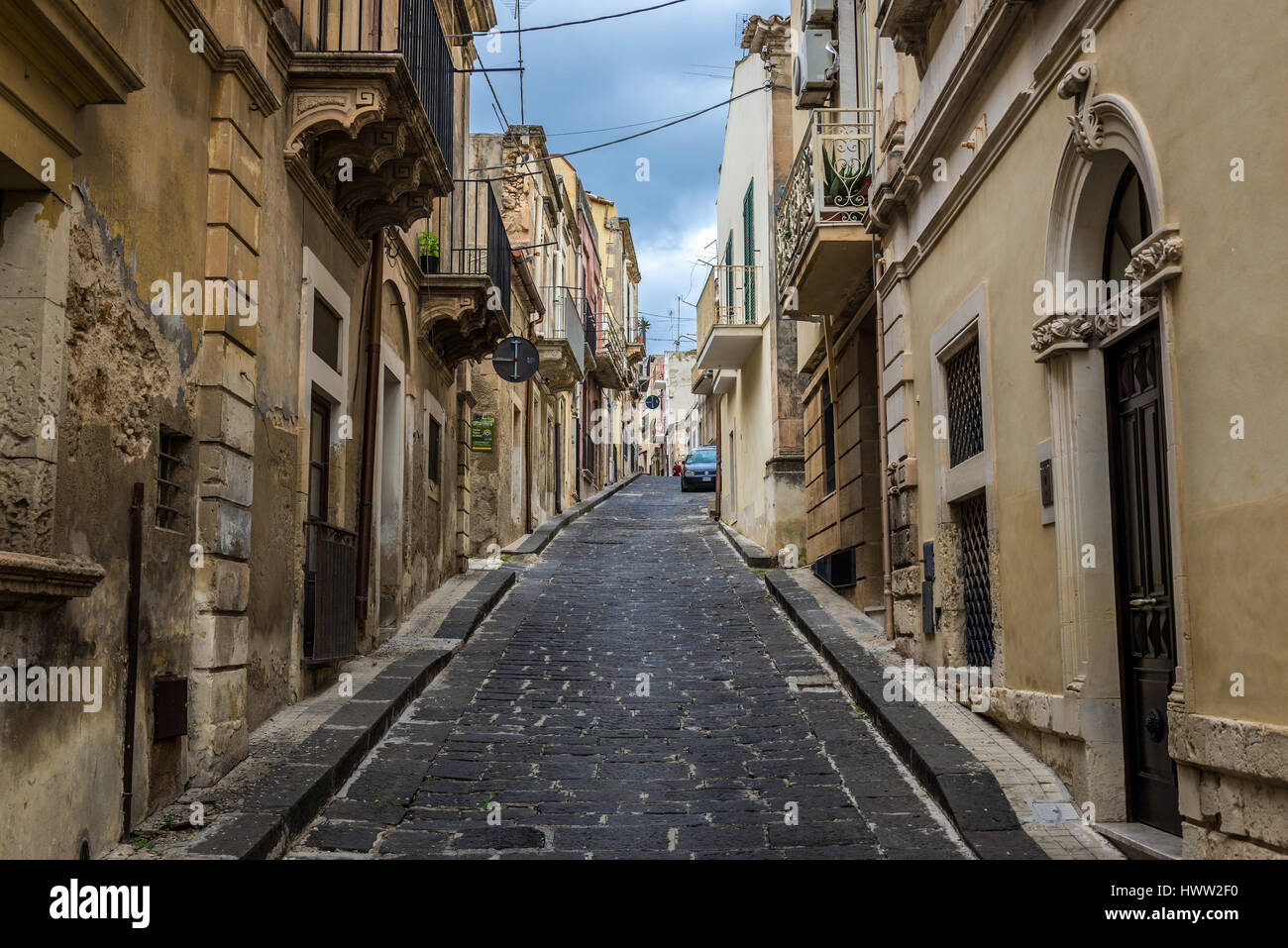 Archimedes Street (Via Archimede) in Noto town, Province of Syracuse on ...