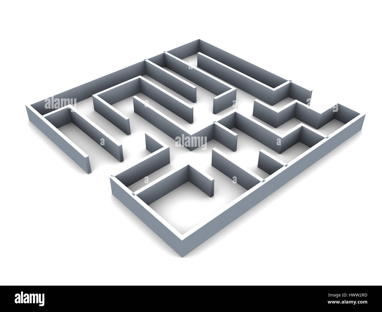 3d illustration of generic maze over white background Stock Photo - Alamy