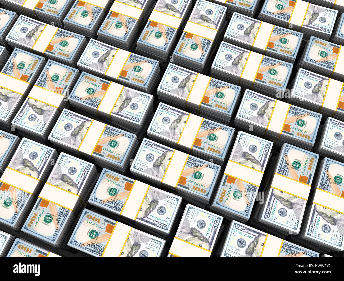 3d illustration of many dollars heap background Stock Photo - Alamy