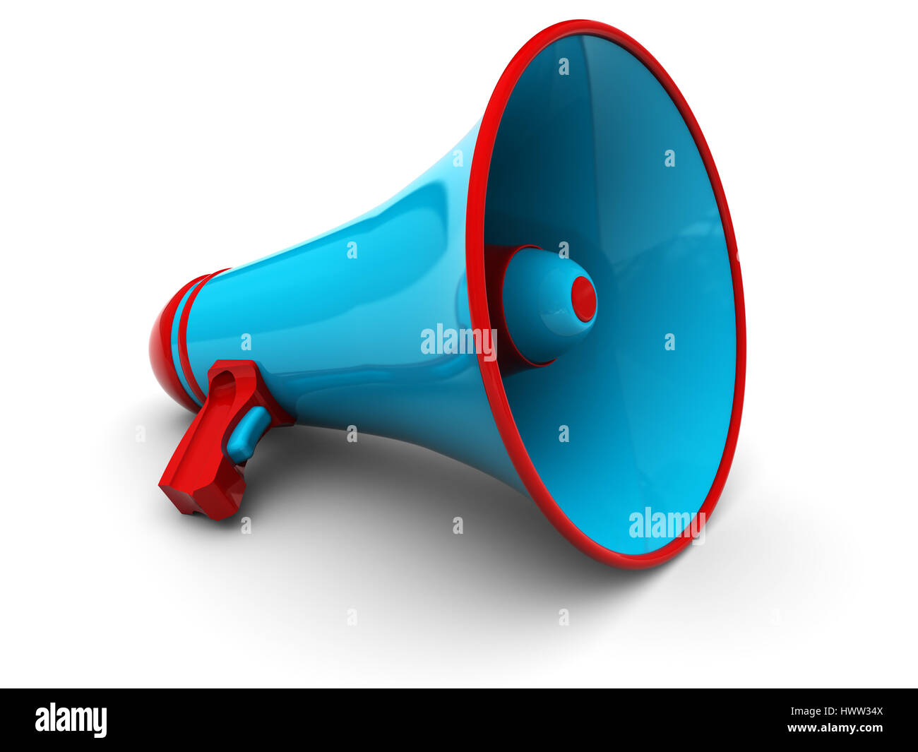 3d illustration of megaphone over white background Stock Photo - Alamy