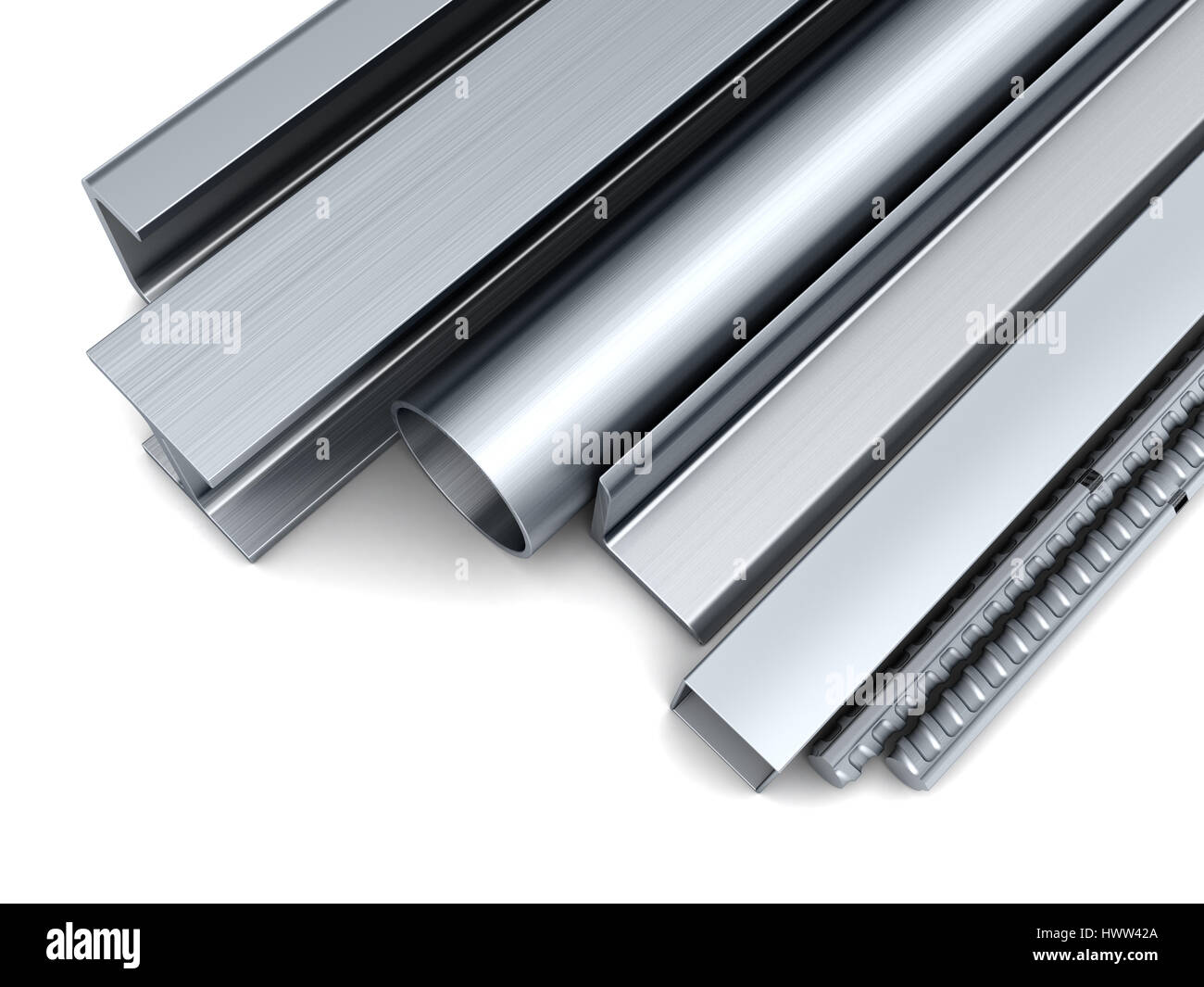 3d illustration of rolled metal over white background Stock Photo - Alamy