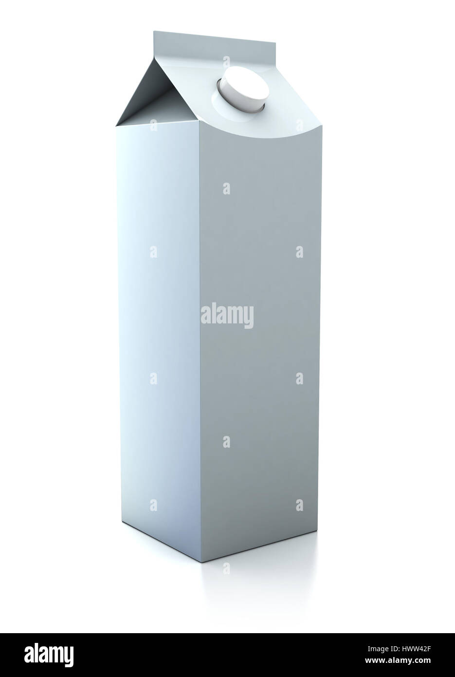 3d illustration of cardboard milk pack, over white background Stock ...