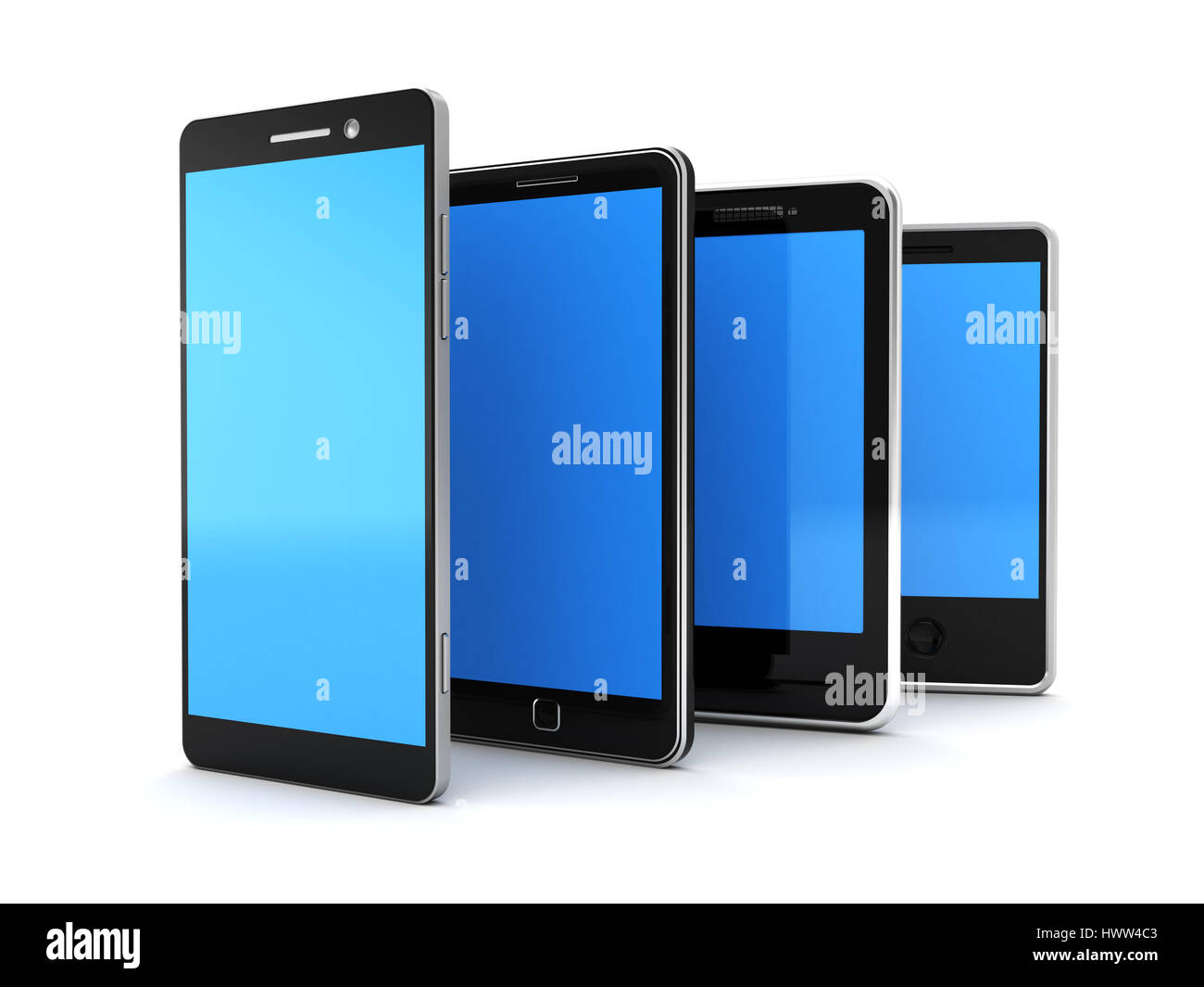 Mobile phone row different smartphones hi-res stock photography and ...