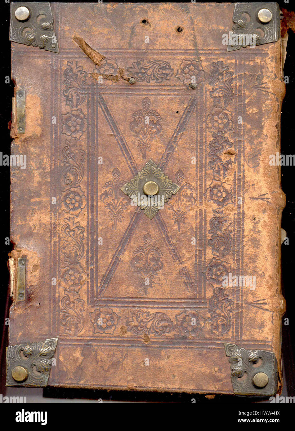 This 15th-century bookbinding (Inkunabel) represents an early example ...