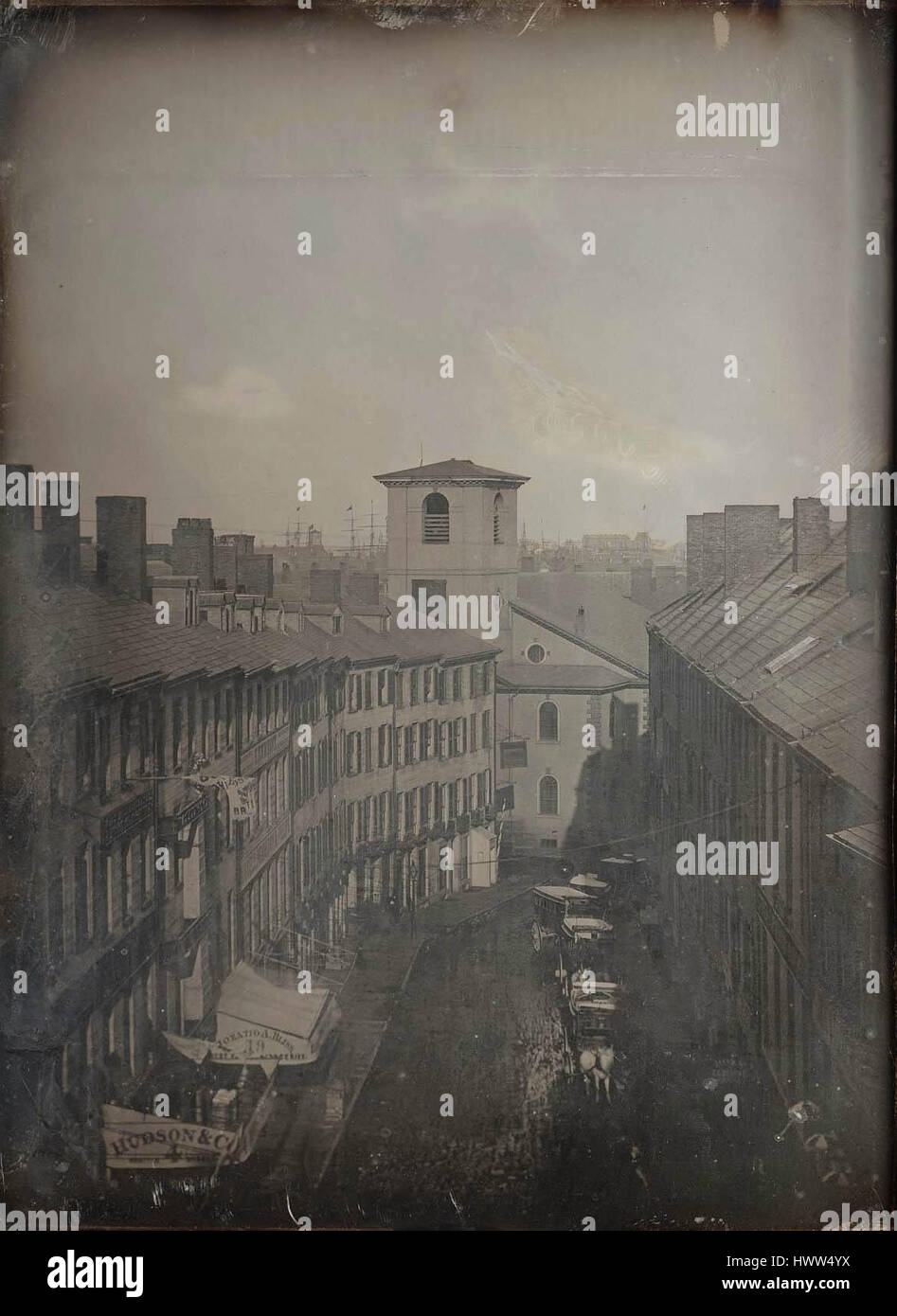 This historical photograph from 1855 shows the Abbott-Lawrence Funeral ...