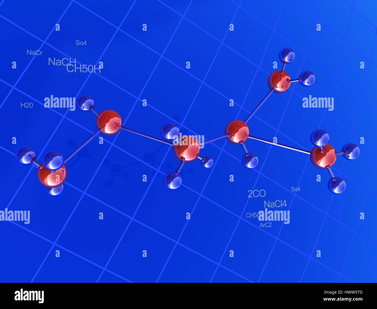 abstract 3d illustration of blue colors chemistry background Stock ...