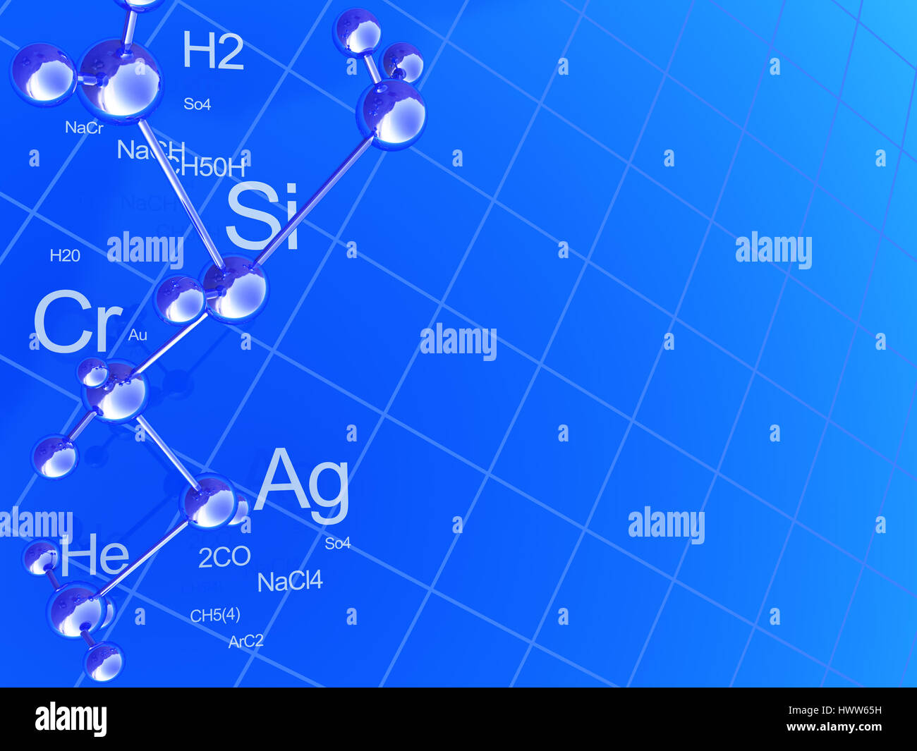 abstract 3d illustration of blue chemistry background Stock Photo - Alamy