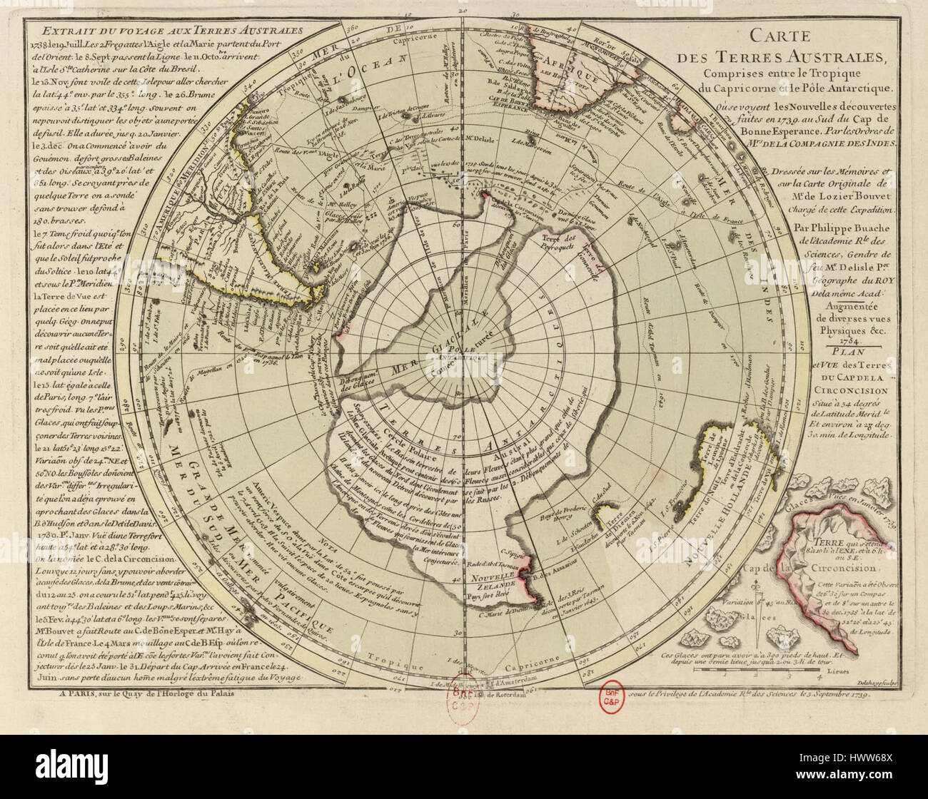 This 1754 map marks the discovery of Bouvet Island, located in the ...