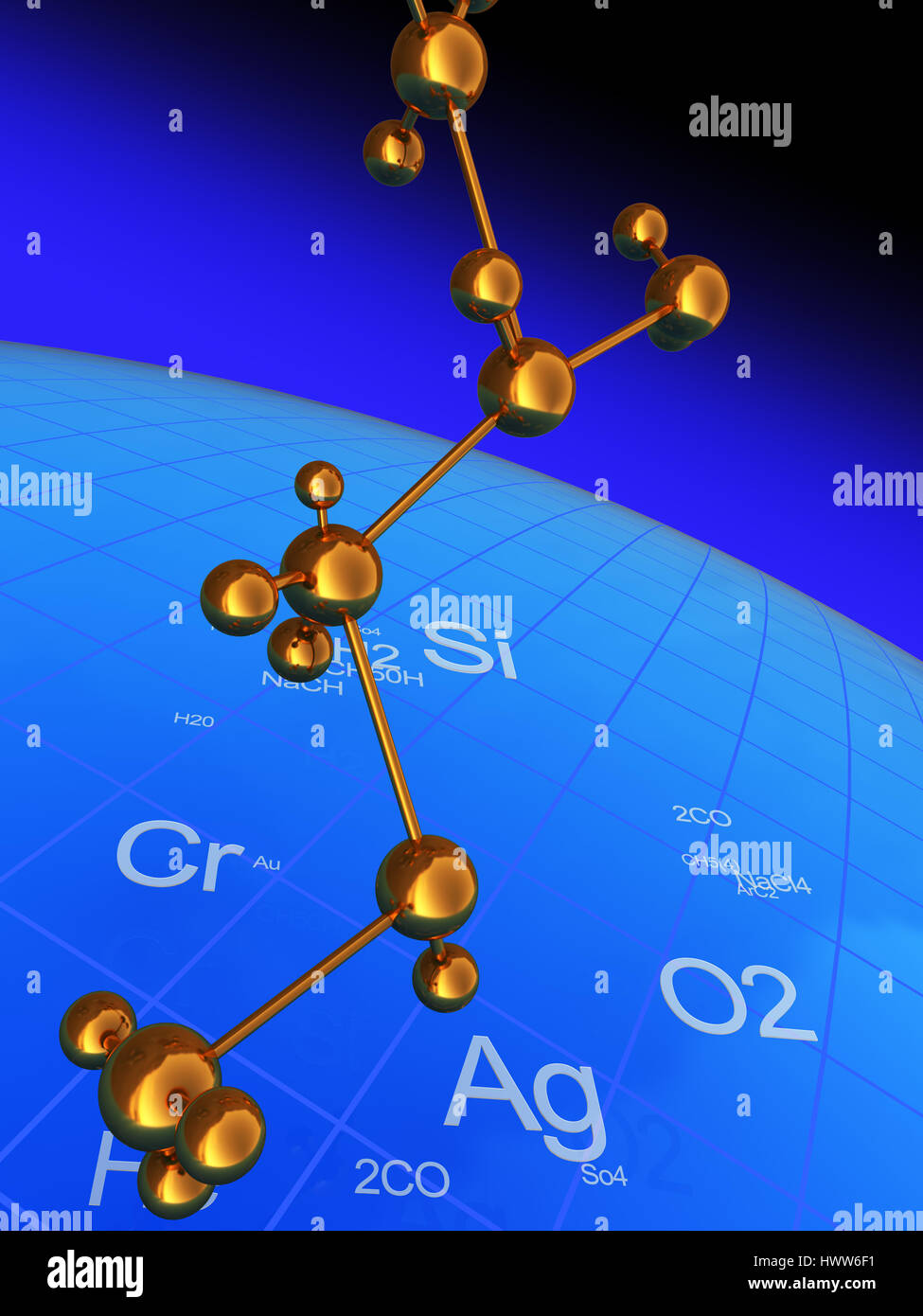 abstract 3d illustration of chemical background, blue colors Stock ...