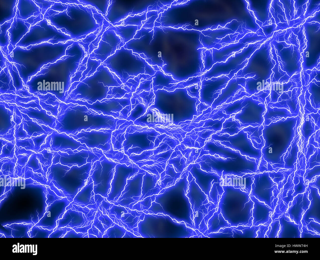 abstract illustration of blue lightnings background Stock Photo - Alamy