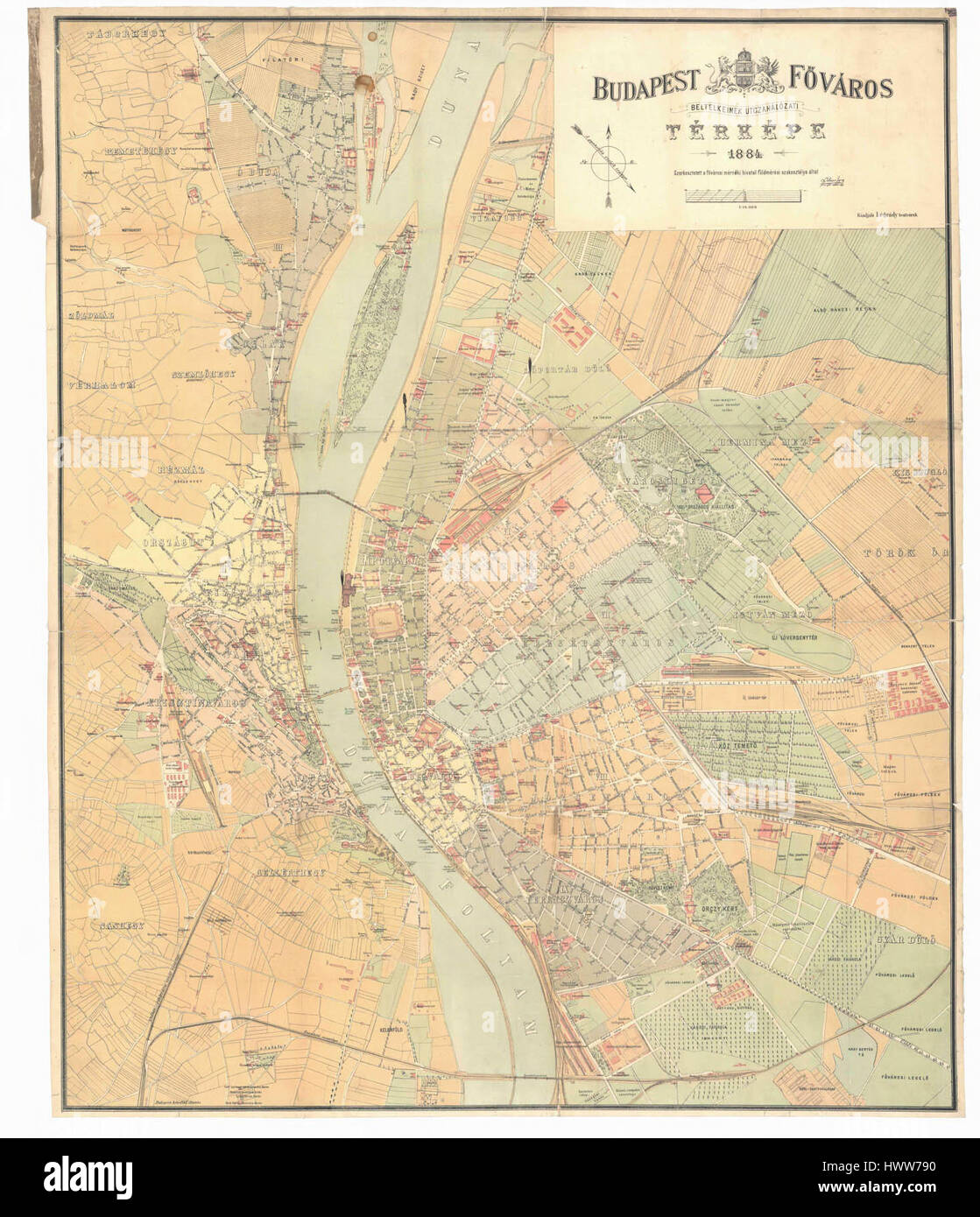The 1884 map of Budapest offers a historical snapshot of the city ...