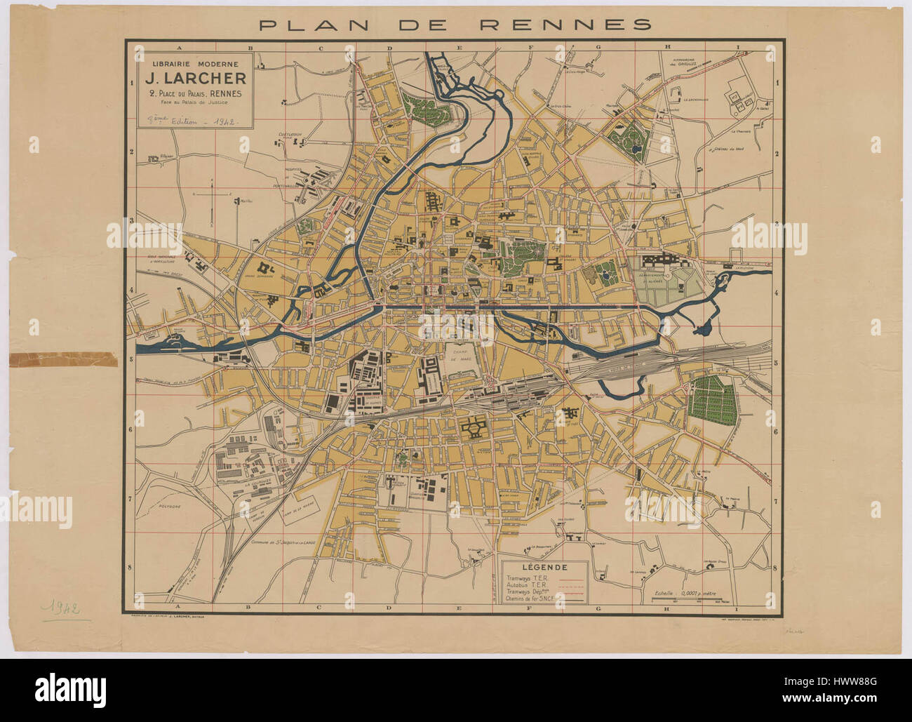 '1fi117 Plan de Rennes de 1942' is a historical map of the city of ...
