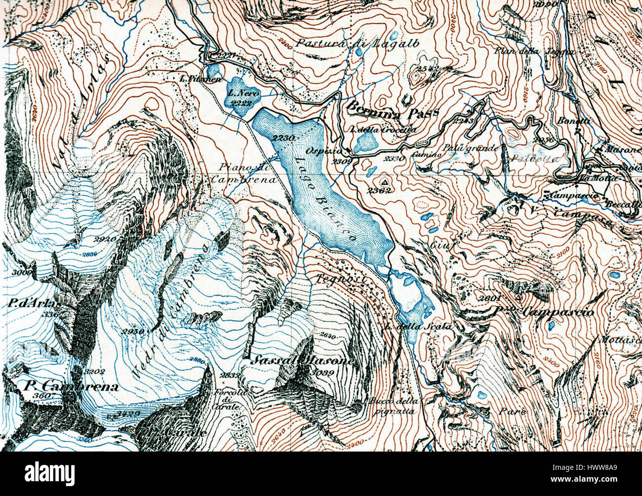 The alps mountain range maps cartography hi-res stock photography and ...
