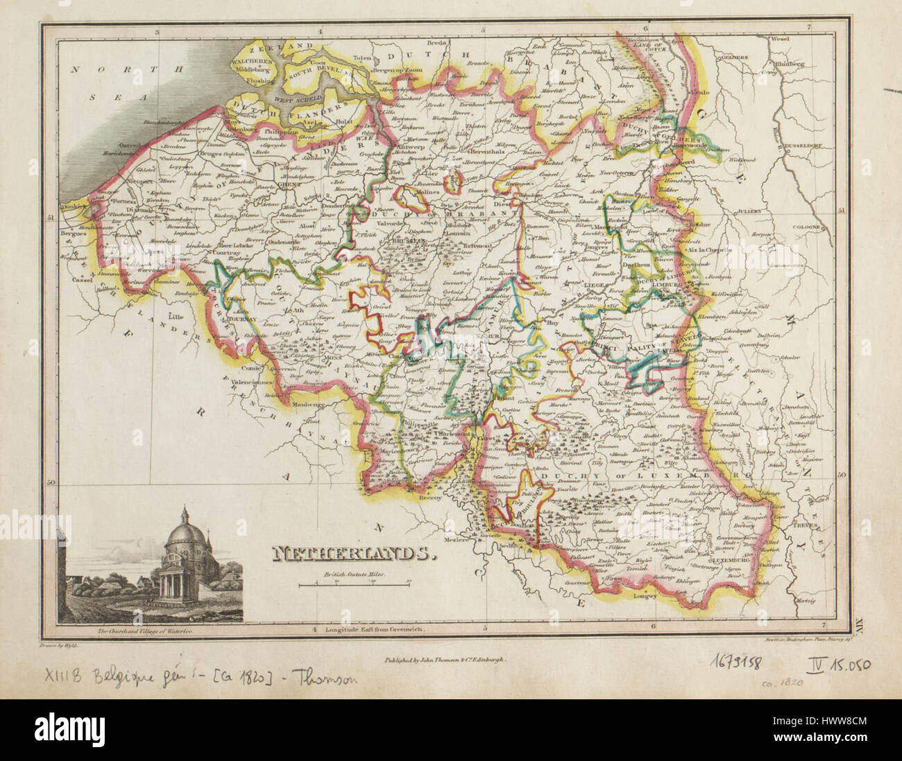 This map from 1820, created by Thomson, showcases Belgium’s geography ...