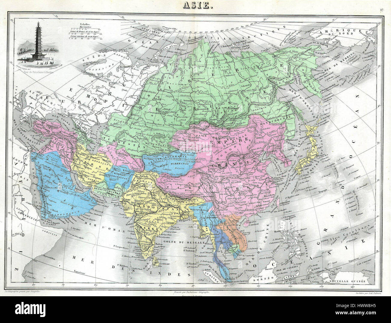 Map asia 19th century hi-res stock photography and images - Alamy
