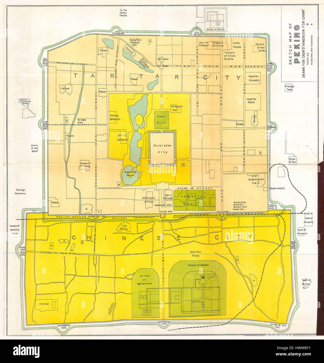 The 1925 Crow Plan of Beijing (Peking) is a detailed map showcasing the ...