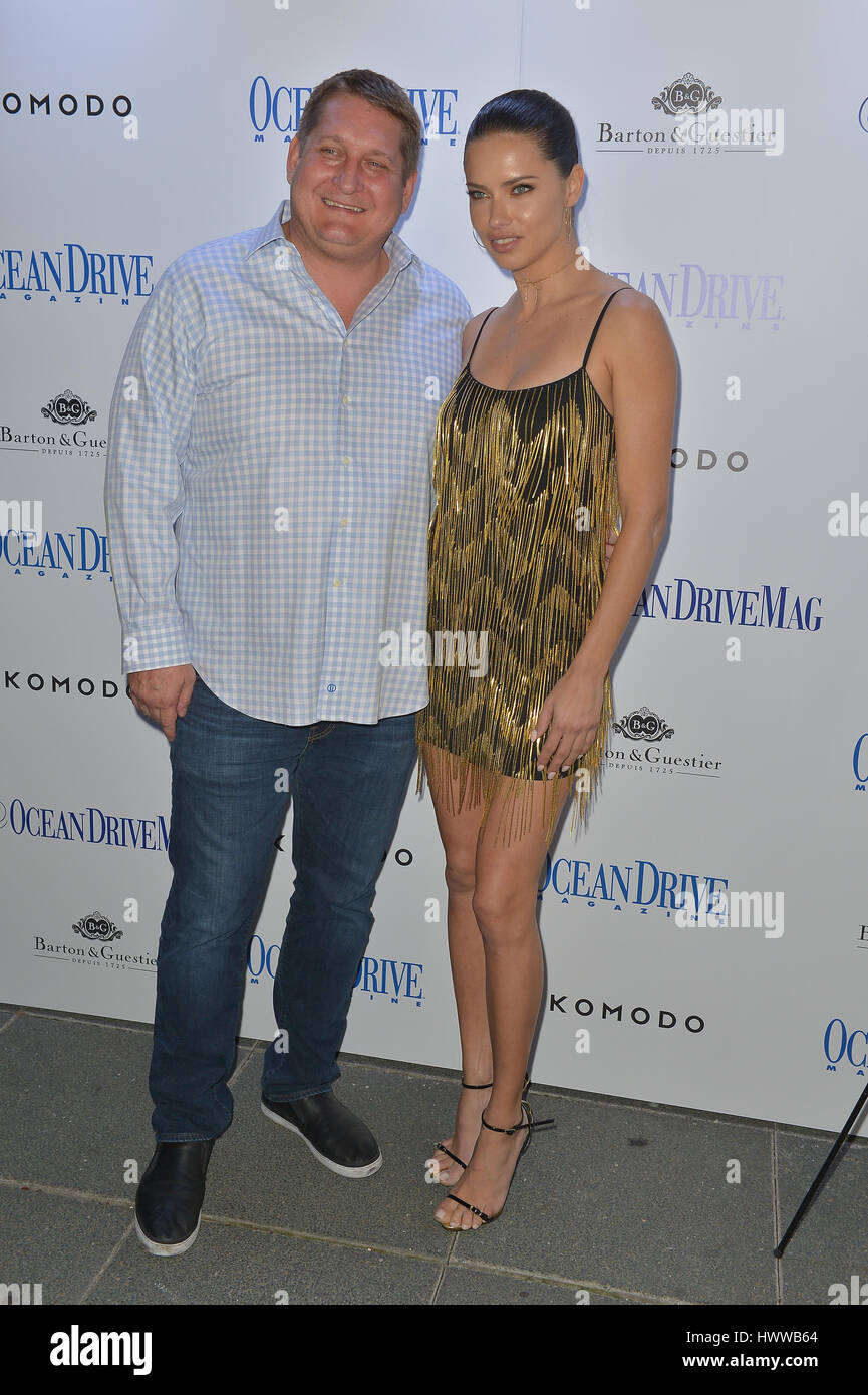 Miami, FL, USA. 22nd Mar, 2017. Adriana Lima (R) and Courtland Lantaff ...