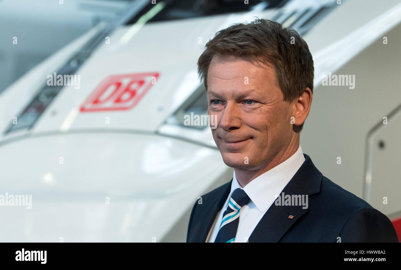 The new head of the German Railway Richard Lutz presents the annual ...