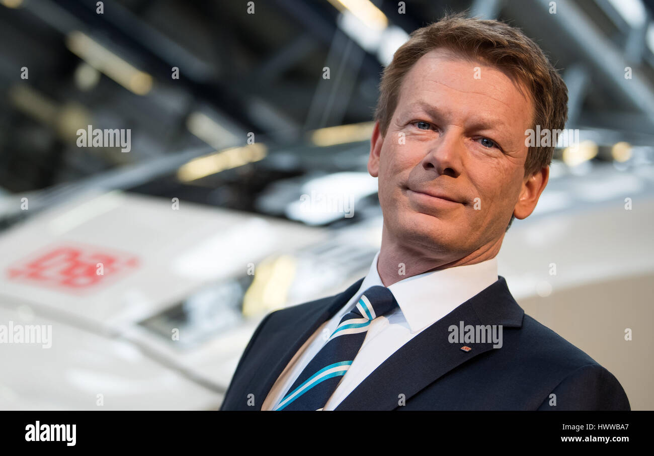 The new head of the German Railway Richard Lutz presents the annual ...