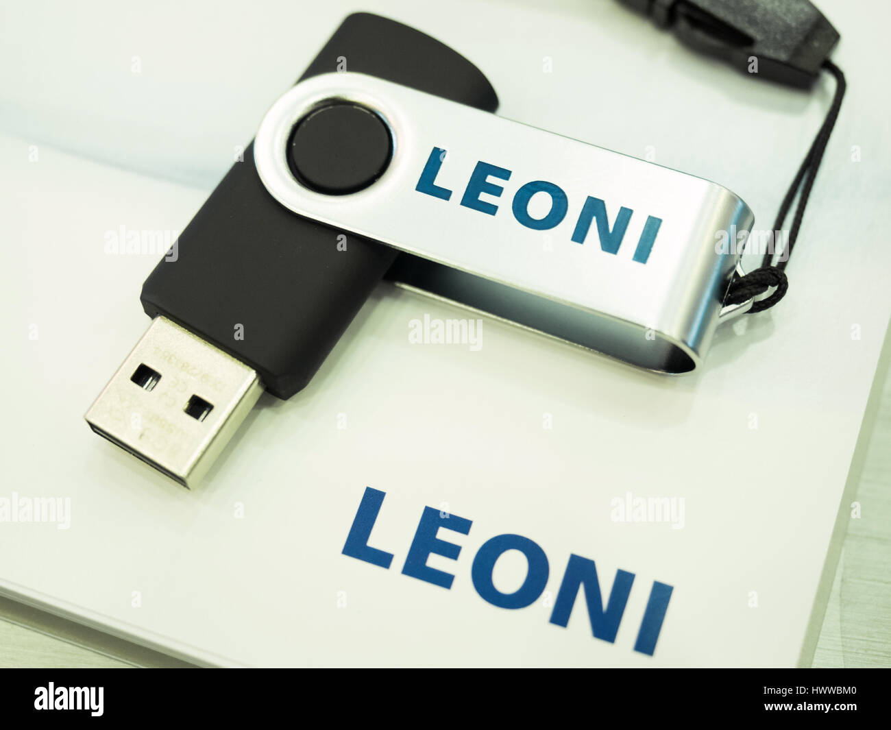 Nuremberg, Germany. 23rd Mar, 2017. A USB stick with the logo of the ...