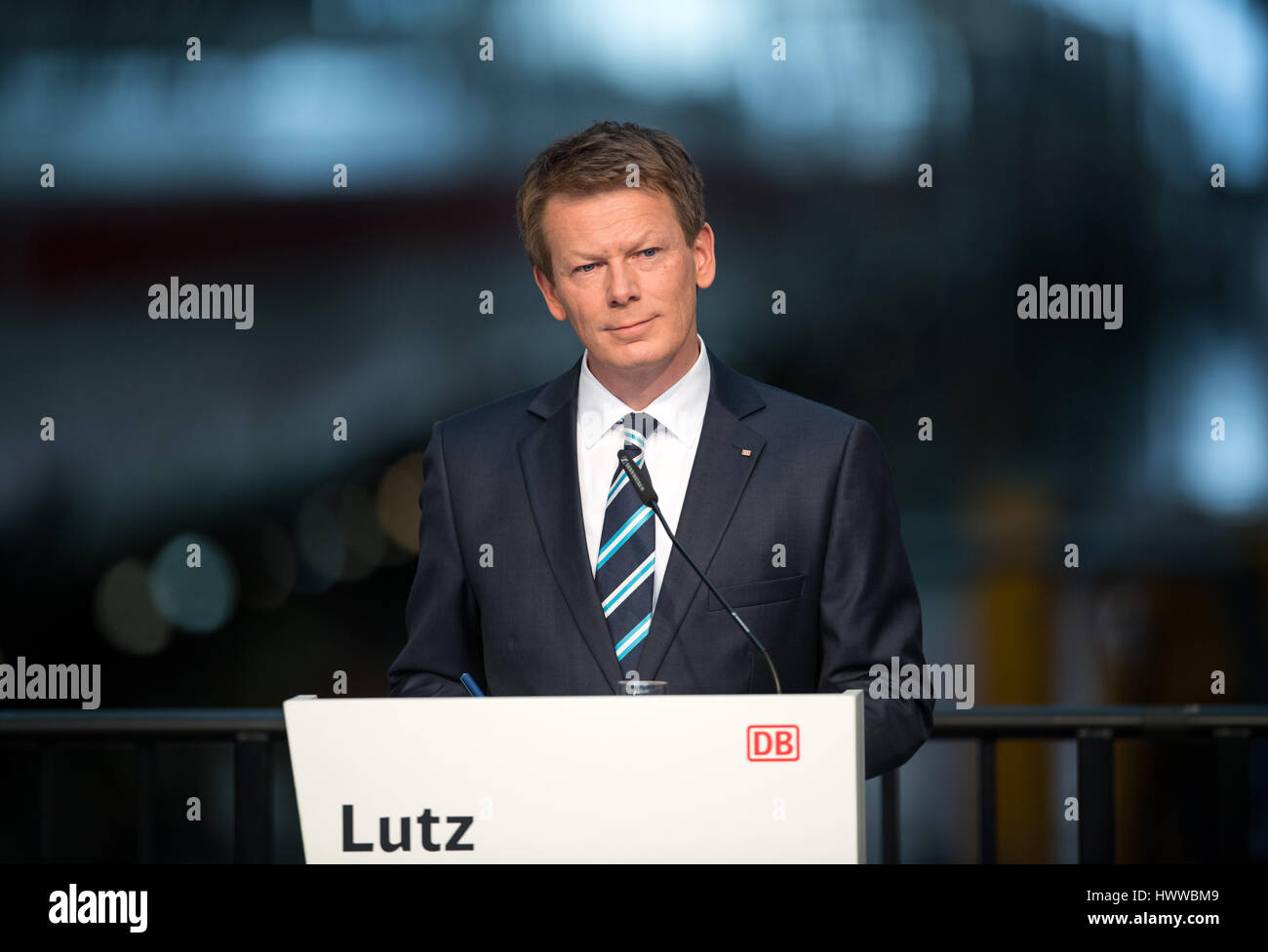 The new head of the German Railway Richard Lutz presents the annual ...