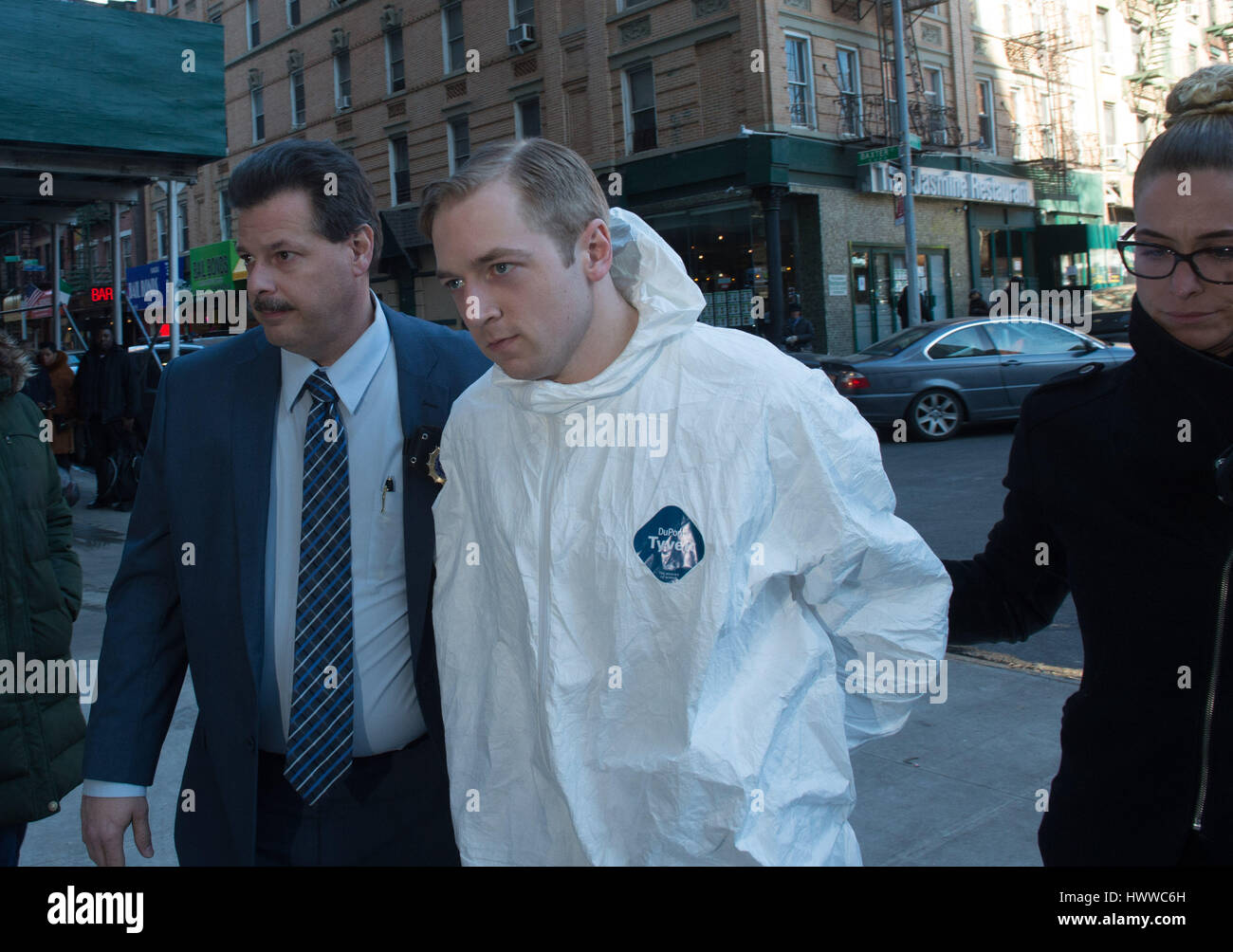 New York, USA. 22nd Mar, 2017. James Harris Jackson is escorted by ...