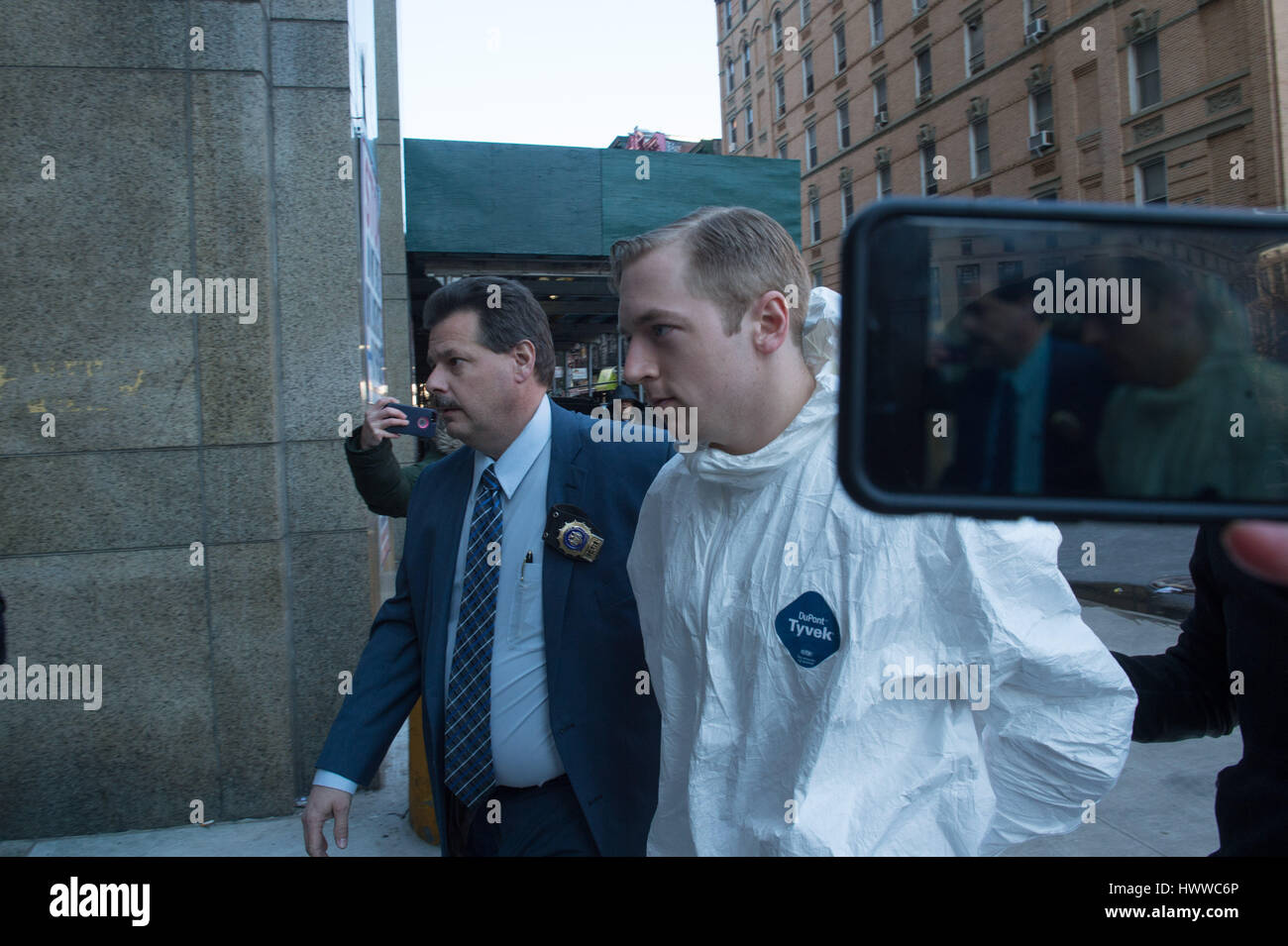 New York, USA. 22nd Mar, 2017. James Harris Jackson is escorted by ...