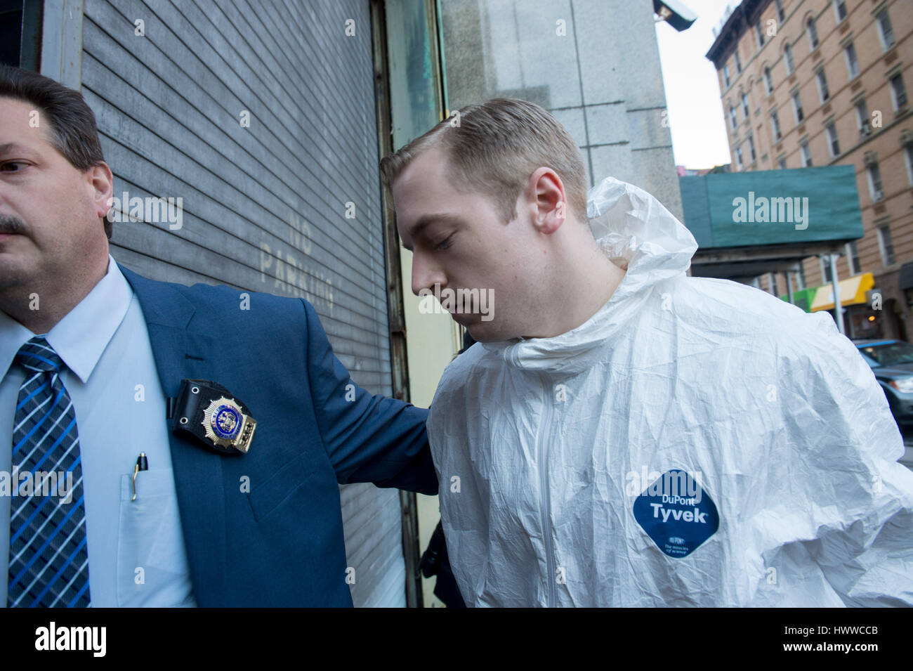 New York, USA. 22nd Mar, 2017. James Harris Jackson is escorted by ...