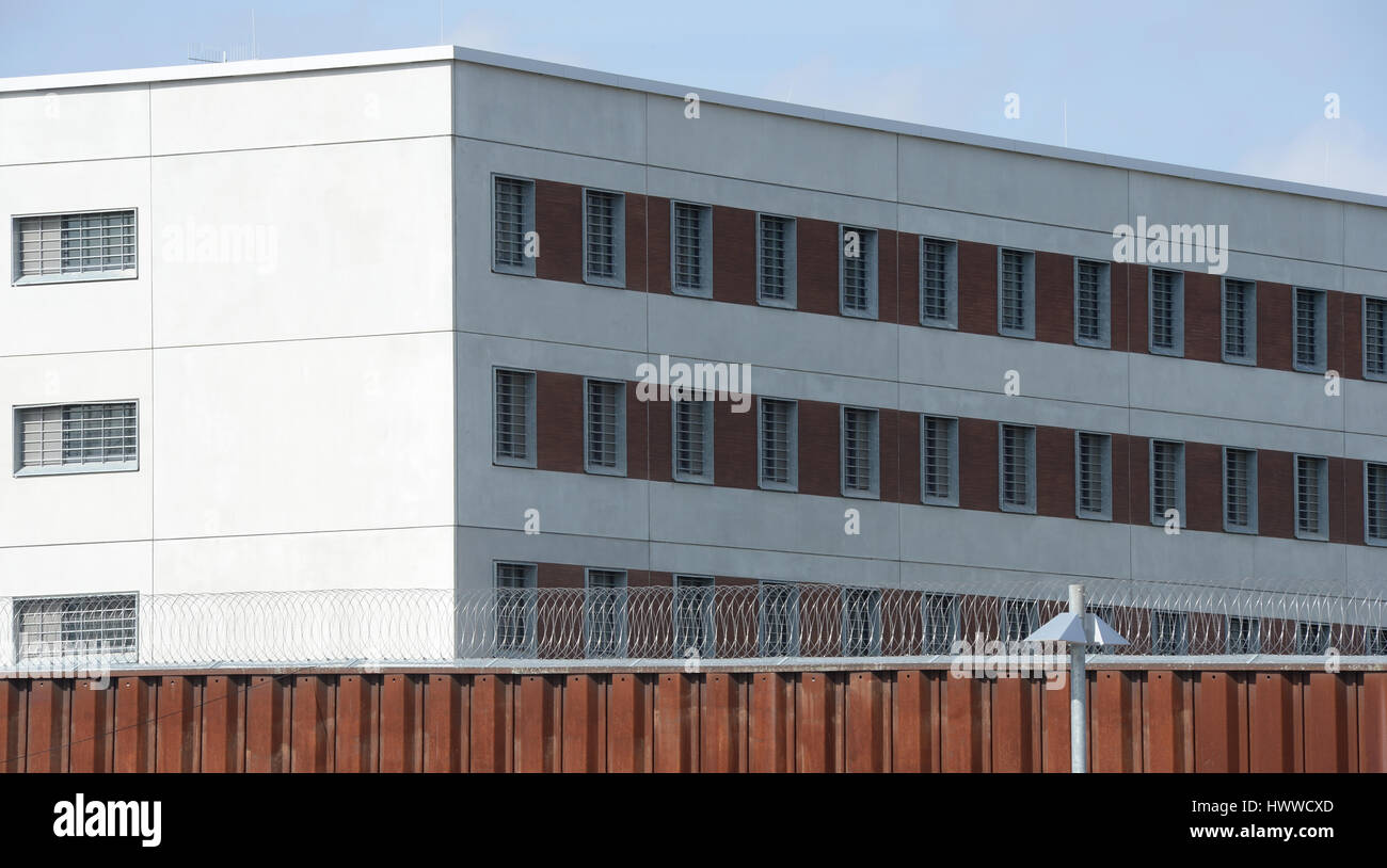 Stuttgart, Germany. 23rd Mar, 2017. A new building of the penitentiary ...