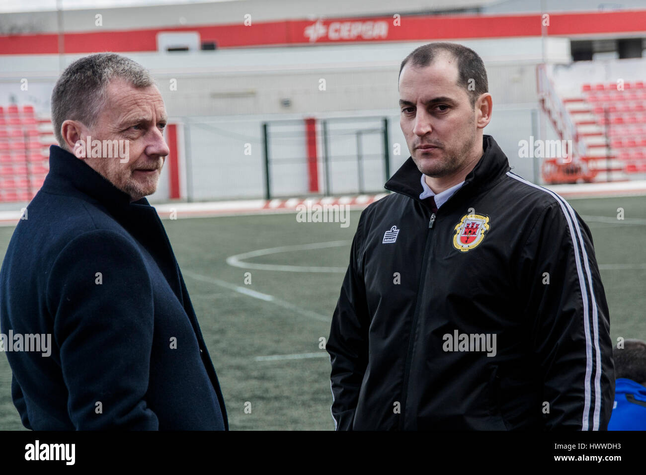 Gibraltar – 23rd March 2017 –To the left Desi Curry the Gibraltar ...