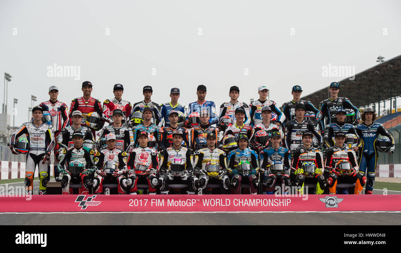 Losail International Circuit, Qatar. 23rd Mar, 2017. Moto 2 riders ...