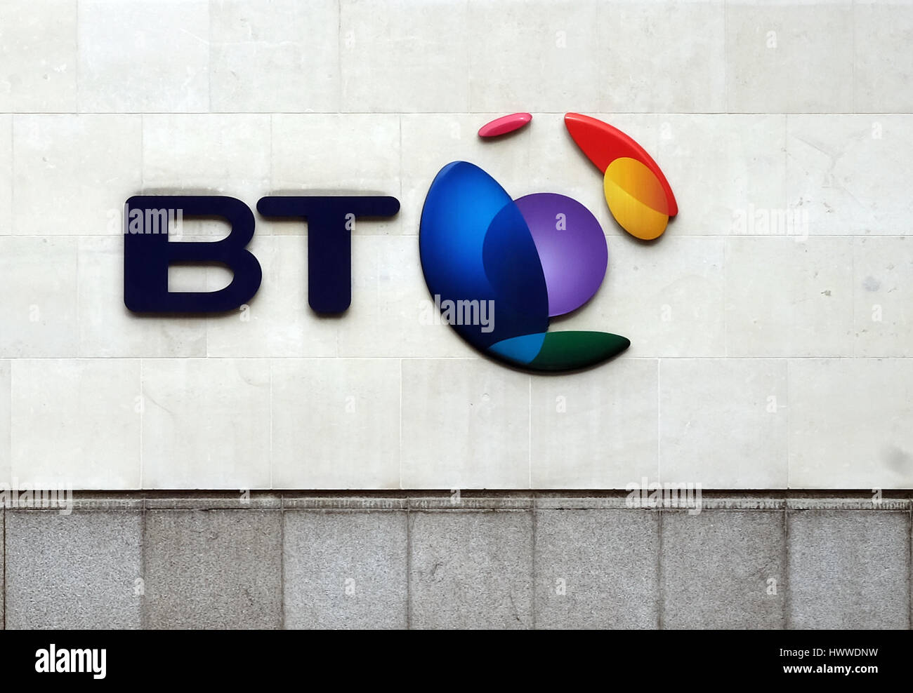 London, UK. 17th Mar, 2017. The logo of British Telecommunications (BT ...