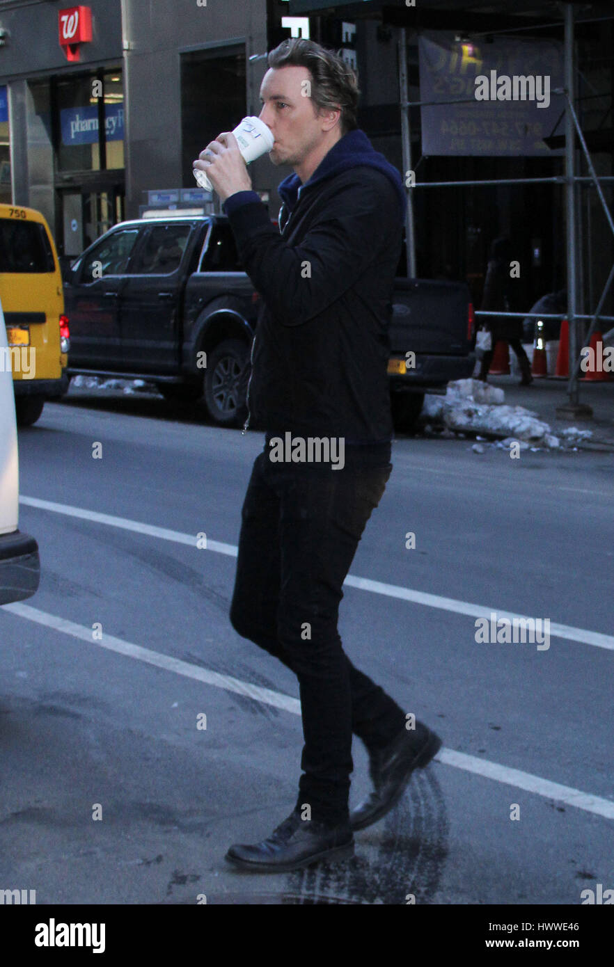 New York, NY, USA. 23rd Mar, 2017. Dax Shepard seen on their way to an ...