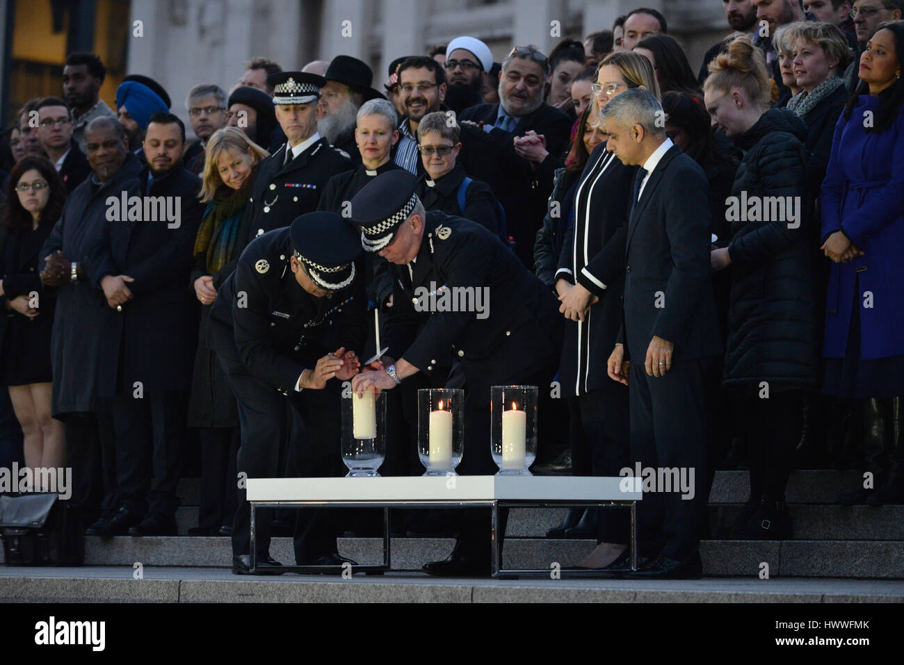 London, UK. 23rd Mar, 2017. Sadiq Khan, Amber Rudd, Deputy Commissioner ...