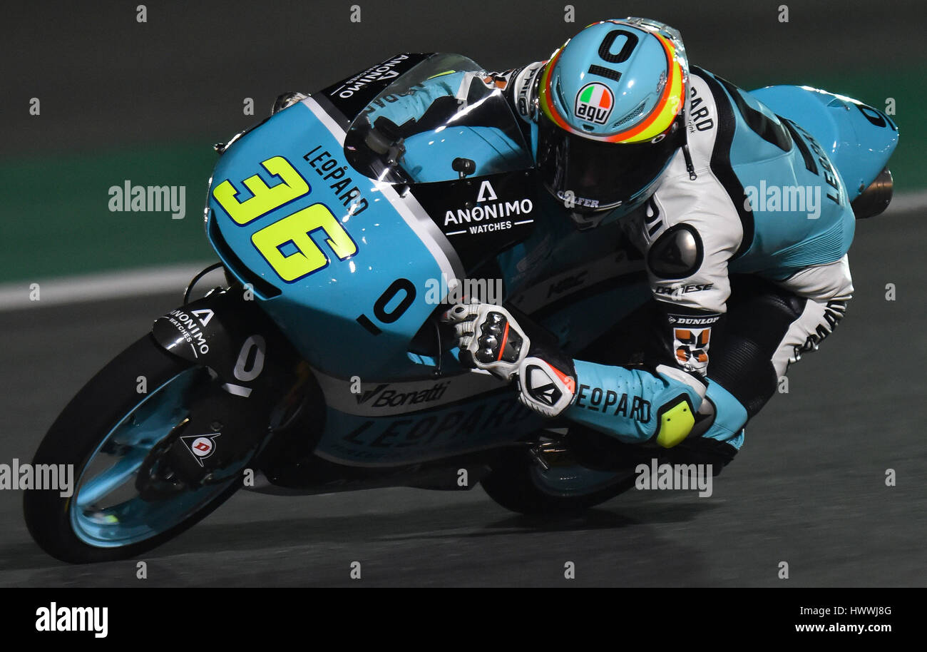 Doha, Qatar. 23rd Mar, 2017. Spanish Moto3 rider Joan Mir of Leopard ...