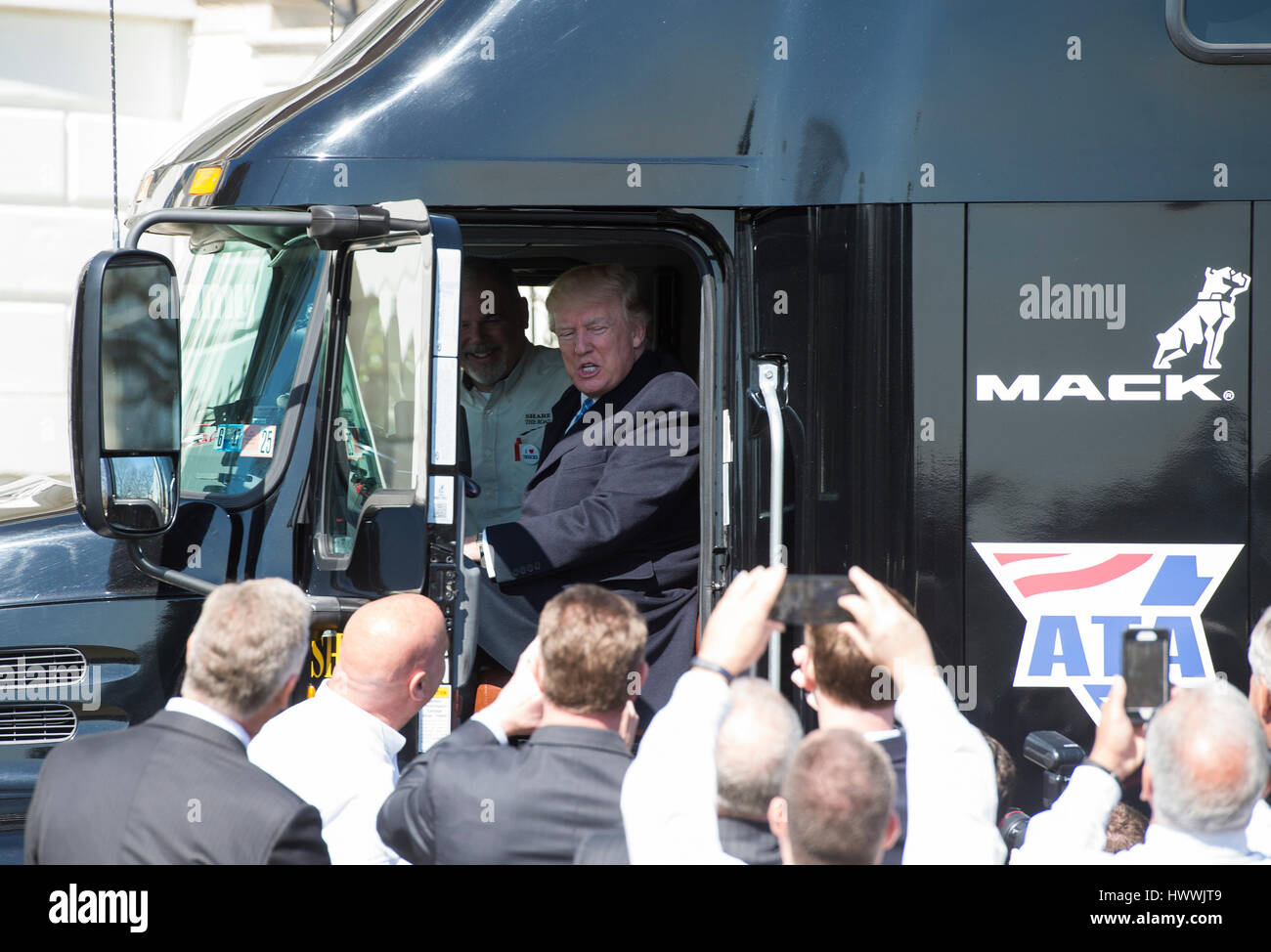 Washington DC, USA. 23rd March, 2017. President Donald Trump sits in ...
