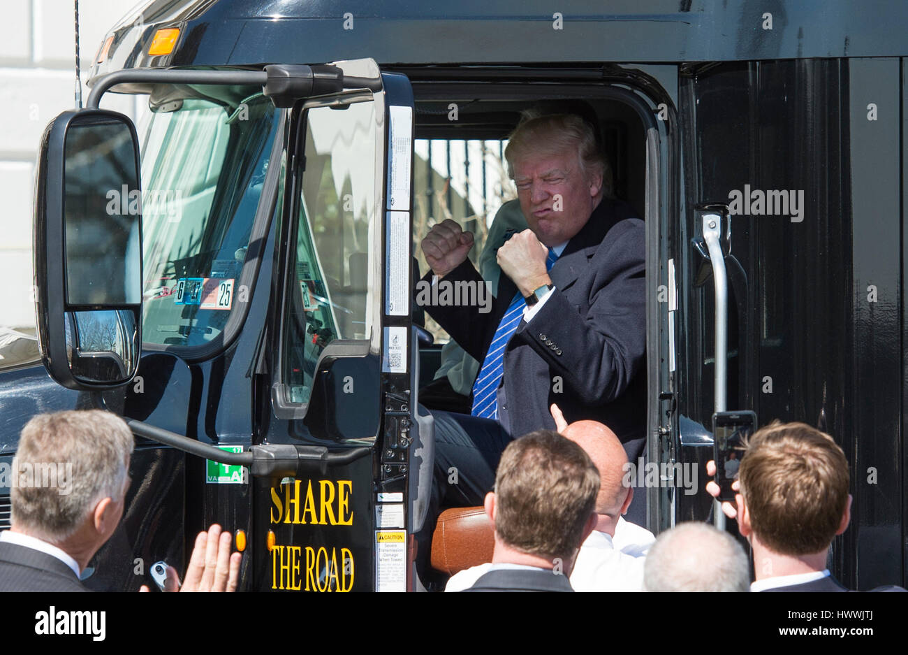 Washington DC, USA. 23rd March, 2017. President Donald Trump sits in ...