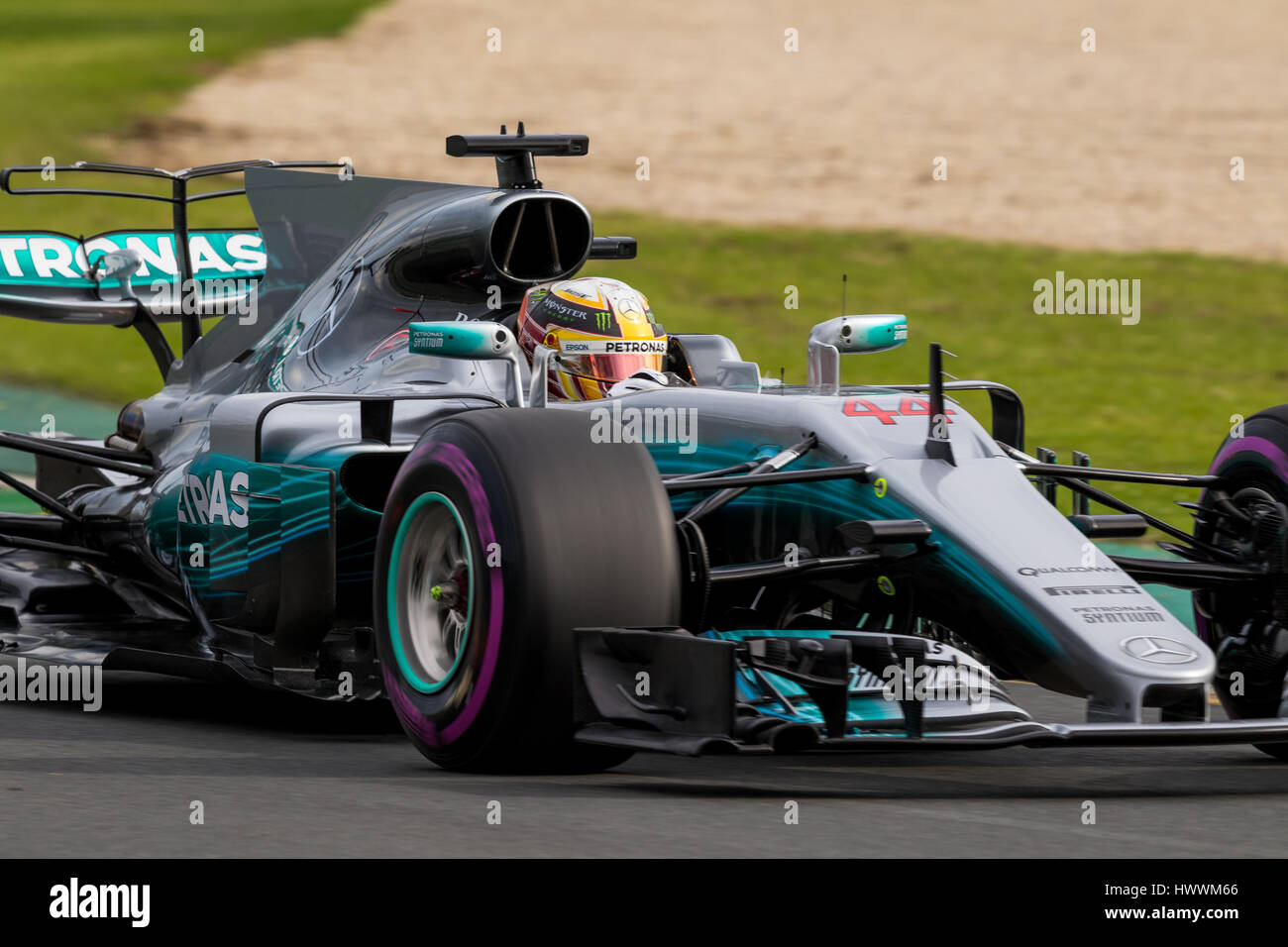 Lewis hamilton mercedes finish line hi-res stock photography and images ...